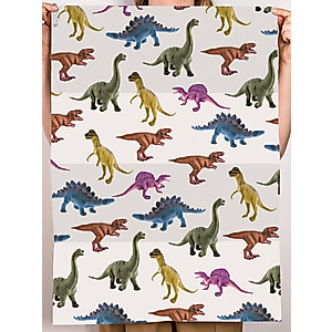 CENTRAL 23 Dinosaur Wrapping Paper - 6 Sheets Gift Wrap - For Birthday Christmas Baby Shower - Boys Girls Men Women - Comes With Fun Stickers