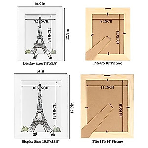 POFATO Animal Dabbing Unicorn 8x10 Picture Frame Wood Photo Frame for Tabletop Display Wall Mount Picture Frame Display 8 x 10 Inch Photo Wall Decor Home Gift Frames