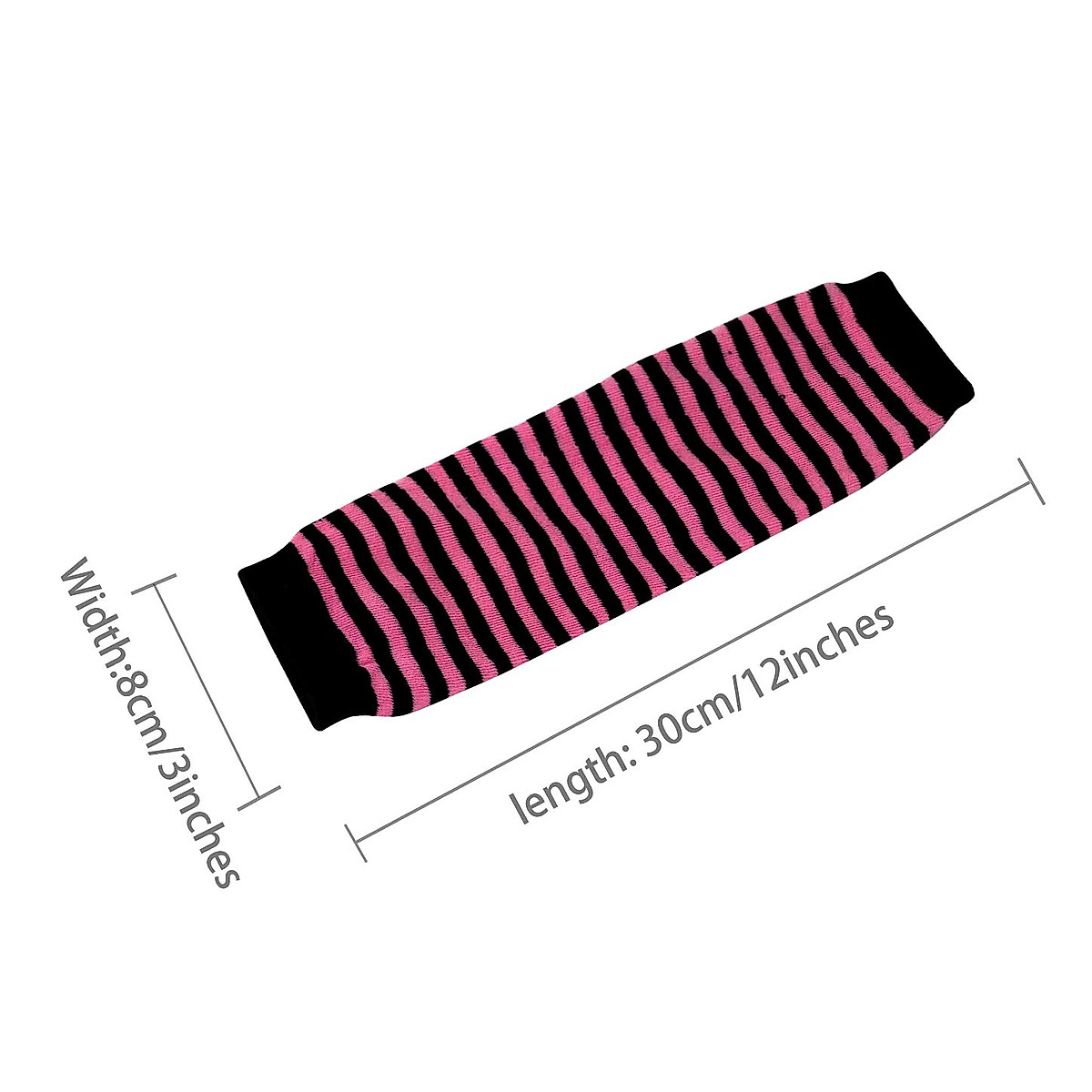 Allegra K Women's Fingerless Gloves Printed Elbow Length Knitted Arm Warmers One Size Black With Pink