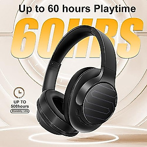 Soul Ultra Wireless 2 - Wireless Over Ear Bluetooth Headphones, Foldable Design with Comfortable Protein Earpads,USB-C Quick Charging, 65 hrs Playtime,Low Latency,Deep Bass,for Travel,Sport,Gym -Black