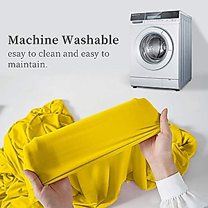 ManMengJi Spandex Table Covers 6 FT, Yellow Tablecloths for Rectangle Tables 2 Pack, Universal Table Cover Protector for Banquet, Massage Bed, Wedding, Birthday, Party and Events