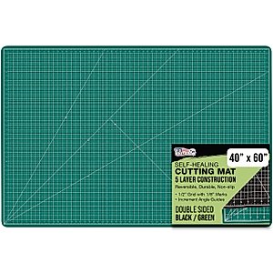 U.S. Art Supply 40" x 60" Green/Black Professional Self Healing 5-Ply Double Sided Durable Non-Slip Cutting Mat Great for Scrapbooking, Quilting, Sewing and all Arts & Crafts Projects