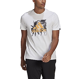 adidas mens VCRDY PHT Tee White Small
