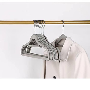 Premium Quality Space Saving Adult Size Clothes Hangers Non-Slip Felt Hangers, Sturdy Pink Hangers Heavy Duty Coat Hangers, Durable Suit Hangers for Space Saving, Pack - 30 PCS. (Grey)