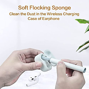 Tresoba Cleaning Pen for Airpods Cleaner Kit Compatible with Airpods Pro 1 2 Wireless Earphones, Airpods Cleaning Tools for Bluetooth Earphones Cleaning Pen (White-2)