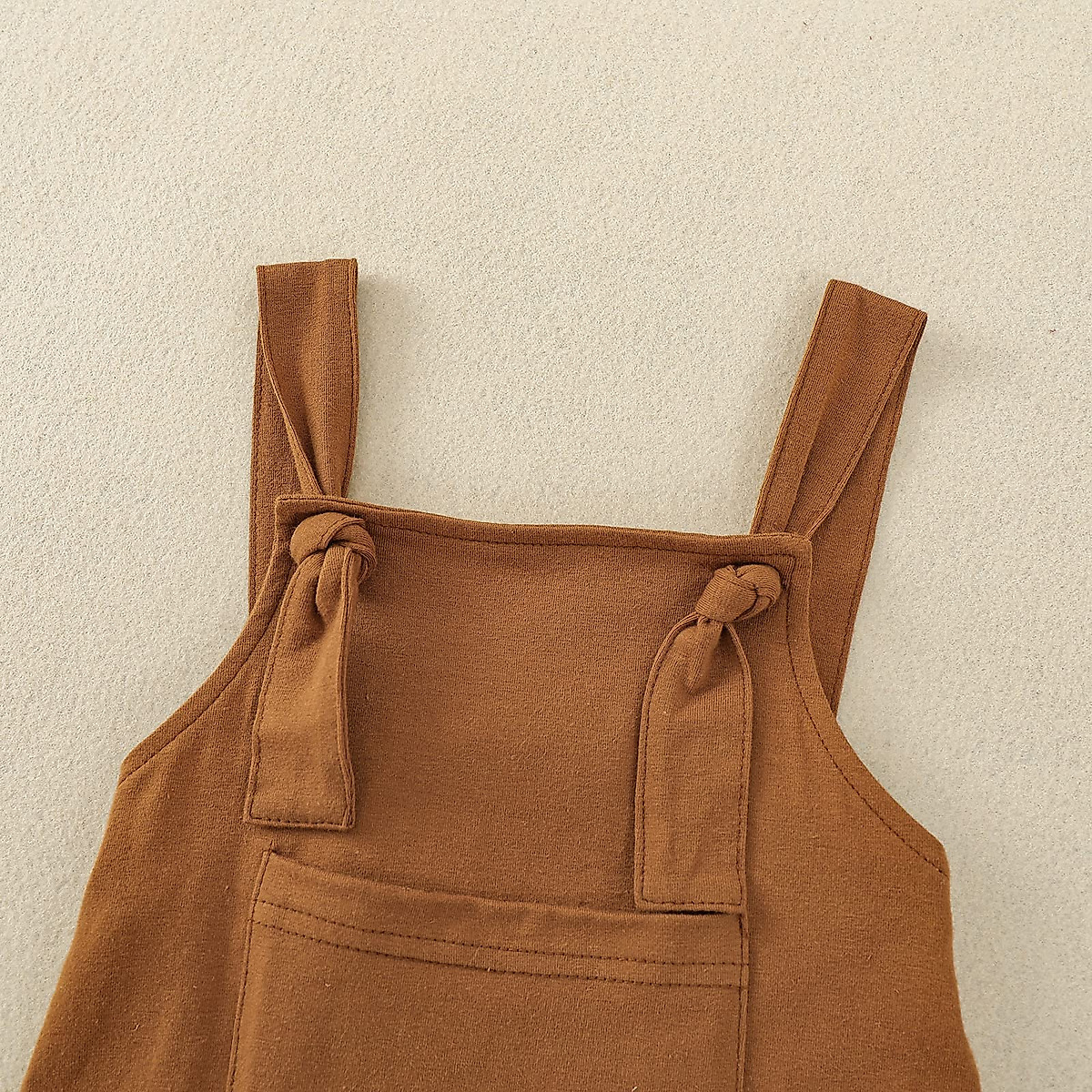 Aruzig Baby Boys Clothes for Gentleman Outfits Infant Boy Girl Suspender Pants Onepiece Jumpsuit Pocket Outfit (Brown, 6-12 Months)