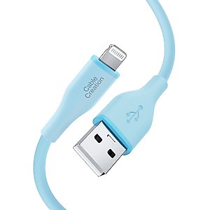 CableCreation Phone Charging Cord 6FT/1.8m, USB to Lightning Cable, USB Liquid Silicone Cord [MFi Certified] for iPhone 14/14 Pro/13/13 Pro/ 12 Pro Max/ 12/11 /X/XS/XR/ 8 Plus/AirPods Pro, Blue