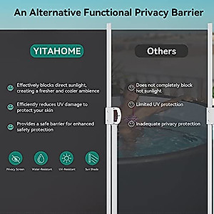 YITAHOME 236''X 70'' Double Side Awning Retractable Side Awning Folding Privacy Screen Privacy Fence Waterproof UV-Resistant Privacy Awning Outdoor for Garden, Deck, Patio, Pools, Balcony, Black