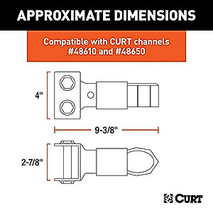 CURT 25319 Channel-Mount Adjustable Trailer Coupler, 2-Inch Hitch Ball, 7,000 lbs , black