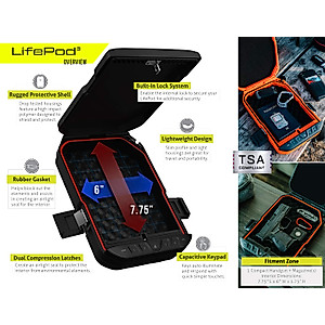 VAULTEK LifePod + SlingBag Bundle Secure Waterproof Travel Case Rugged Electronic Lock Box Travel Organizer Portable Handgun Case with Backlit Keypad