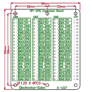 Electronics-Salon RPi GPIO Expansion Extension Module Board, for Raspberry Pi 3/2 Pi Model B+ Zero.