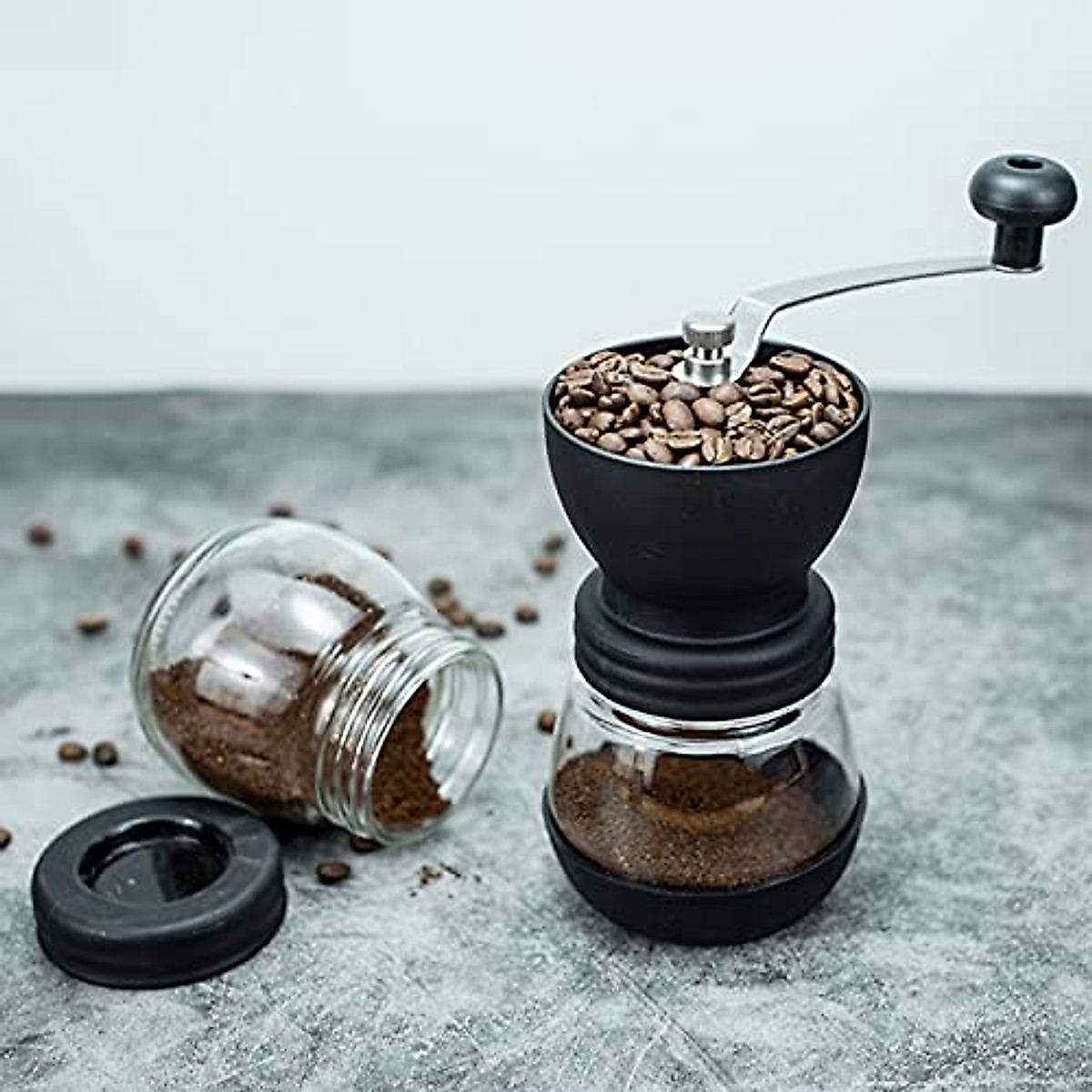 Classic Hand Grinder Coffee Mill, Portable Hand Crank, Adjustable Knob Setting, Long Life, Durable, Household Ultra-Smooth, Spices, Peanuts, Grains and More, Ceramic Coffee Mill