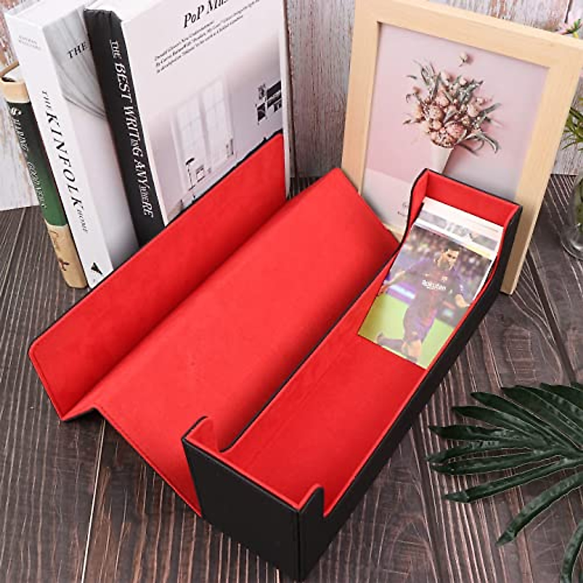 1Pc Card Toploader Storage Trading Cards Holding Box for 400+ Cards Top Loader Storage Boxes for Magic Cards Baseball Cards Trading Cards Card Sleeve Top Loader Collector Case Organizer Containers,Red
