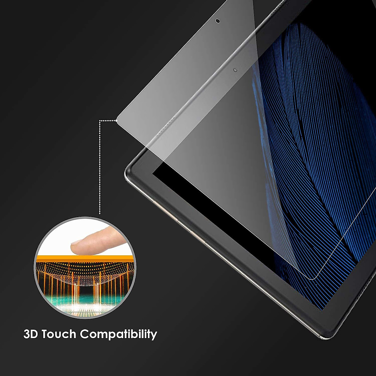DETUOSI 【2 Pack】 Screen Protector Compatible with Lenovo Smart Tab M10 10.1" 2018 (Model:TB-X605F) Tablet, [NOT for M10 2019 (TB-X505F)], Easy to Install/Case-Friendly/Anti Fingerprint Tempered Glass