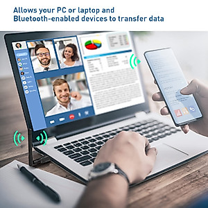 EDUP LOVE USB Bluetooth 5.0 Adapter with External Antenna for PC, Long Range 328FT/100M Wireless Transfer Bluetooth 5.0 EDR Dongle Transmitter Receiver for Desktop Laptop with Windows 11/10/8/8.1/7