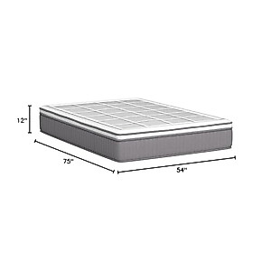 Full Mattress, DIGLANT 12 Inch Euro Top Hybrid Mattress, Gel Memory Foam with Pocket Spring Mattress in a Box and Balance Support, Medium Feel Mattress, CertiPUR-US Certified