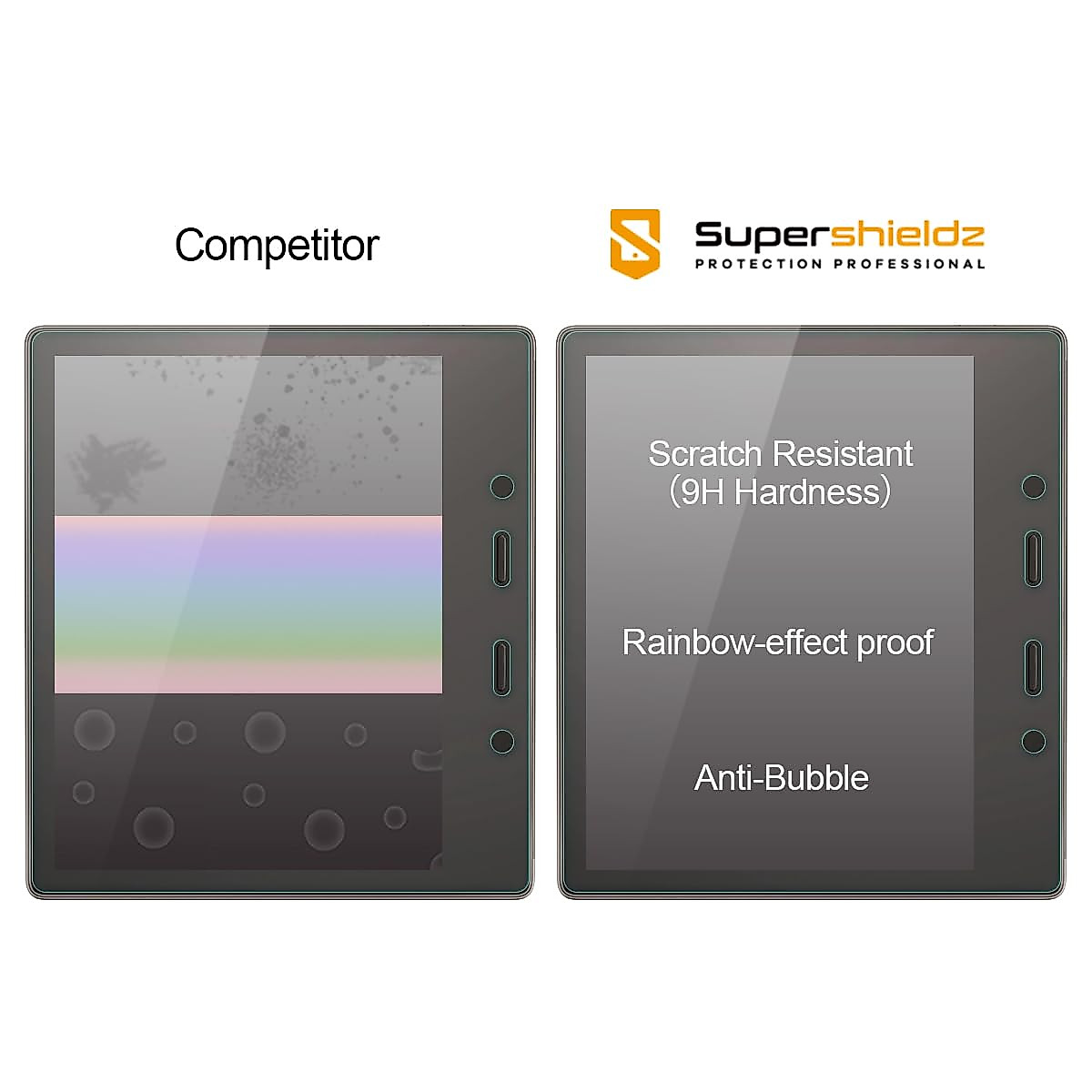 Supershieldz (2 Pack) Designed for Kindle Oasis Tempered Glass Screen Protector, (10th and 9th Generation, 2019 and 2017 Release) Anti Scratch, Bubble Free