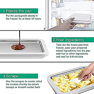 ice cream maker for kids Duomid rolled ice cream maker machine,with 2shovels,homemade rolled ice cream,frozen yogurt machine,instant gelato pan/roll,sorbetmachine,gelato maker,plate freezer bowl,parent-child interactive DIY ice cream maker gift