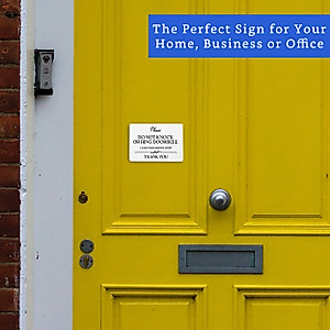 Do Not Knock or Ring Doorbell Sign (White Acrylic 5 x 3.5 in) - Please Do Not Ring Doorbell Sign - Dont Ring Doorbell Sign - Do Not Knock Sign - No Soliciting Sign for House Door - No Solicitors Sign