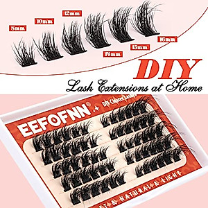 Mink Cluster Lashes Fluffy Individual Eyelashes Clusters False Lashes Curly Faux Mink Eyelashes DIY Individual Lash Extension at home by Eefofnn (8mm-16mm Mixed Length)