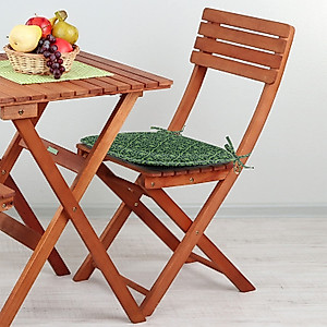 Ambesonne Irish Chair Seating Cushion Set of 2, National Foliage Pattern Intricate Twigs and Dots Trefoil Botanical Abstraction, Anti-Slip Seat Padding for Kitchen & Patio, 16"x16", Black Lime Green