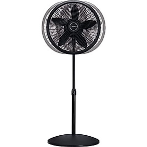 Lasko Oscillating Pedestal Fan, Adjustable Height, 3 Speeds, for Bedroom, Living Room, Home Office and College Dorm Room, 18", Black, 1827