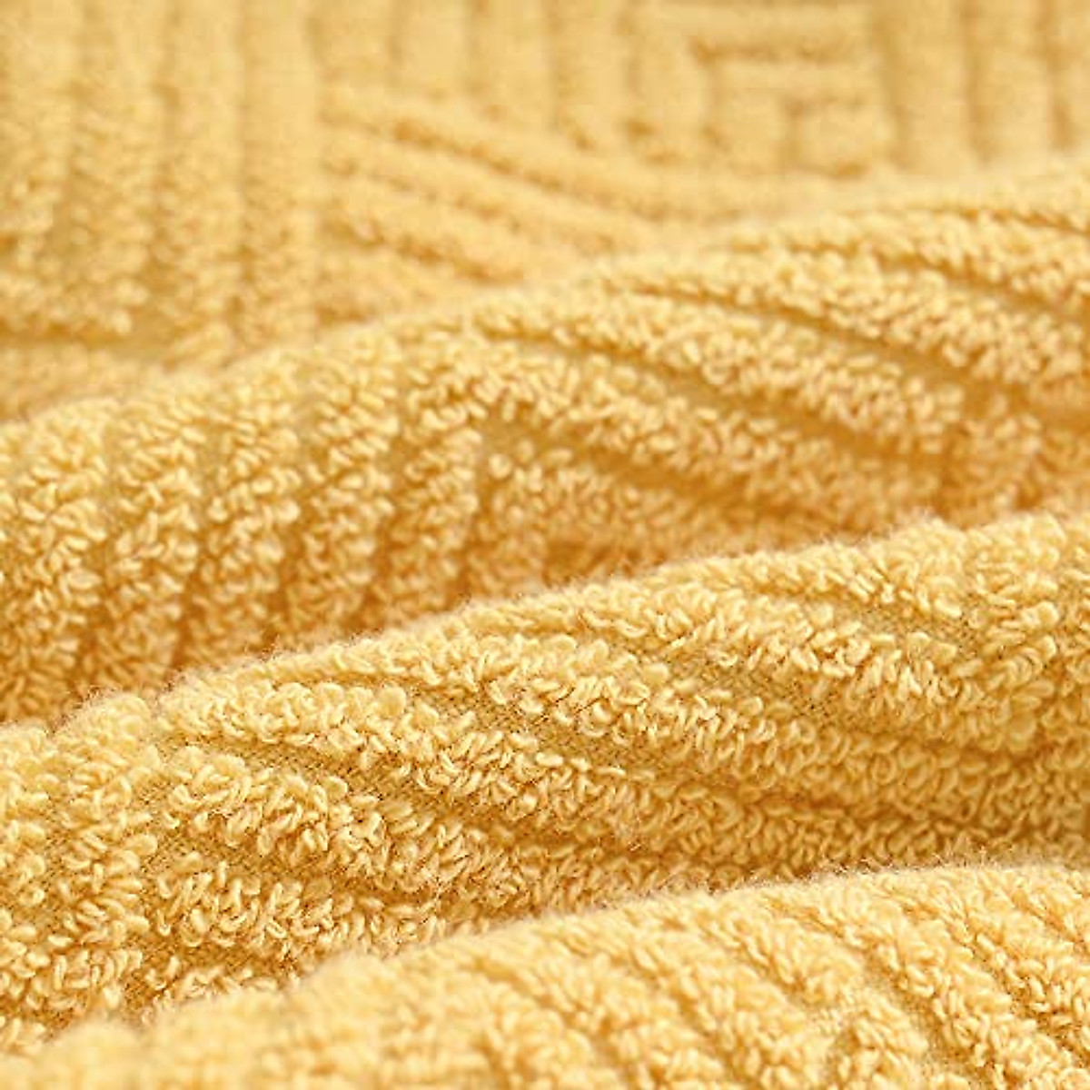 sense gnosis Yellow Hand Towels Set of 2 Striped Weave 100% Terry Cotton Towel Super Soft Highly Absorbent Face Towel for Bathroom 13" X 29"