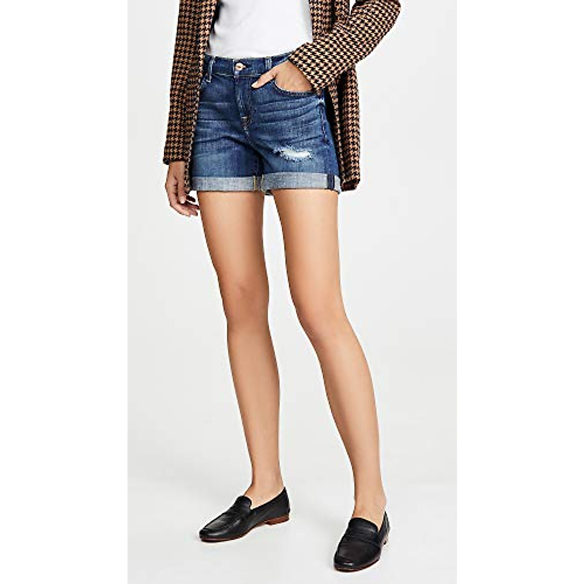 7 For All Mankind Women's Denim Shorts, Roll Up-Broken Twill Vanity, 30