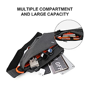 SUNMOP Small Black Sling Crossbody Backpack Shoulder Bag for Men Women, Lightweight One Strap Backpack Sling Bag for Hiking Walking Biking Travel Cycling USB Charger Port