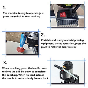Hinge Drilling Machine, GOJLEX Portable Hand-Held Hinge Drilling Equipment for Drill Hole, Woodworking Hinge Drill Cupboard Wardrobe Home Improvement Punching Machine, 1100W 2880rmp/min Depth 0-40mm