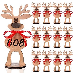 Cholemy 12 Pieces Christmas Freestanding Place Card Holders for Table Holiday Name Cards Christmas Dinner Place Table Card Holders Decorations Christmas Party Supplies (Reindeer)