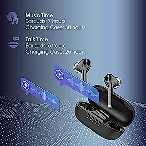 KNZ SoundMax Premium True Wireless Earphones with Qi Wireless Charging Case; Bluetooth 5 Earbuds with HD Sound Quality; Hands-Free Headset; Touch Control; Charging via USB Type-C or Wirless.