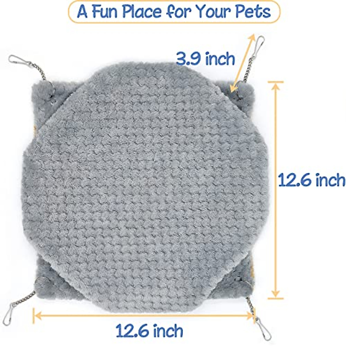 RAYFARMO Ferret Rat Hammock,Guinea Pig Hammock for Cage with Soft Plush,Cage Accessories for Ferret,Rat,Guinea Pig,Chinchilla,Mice,Small Animal Pet Sleep Hanging Bed