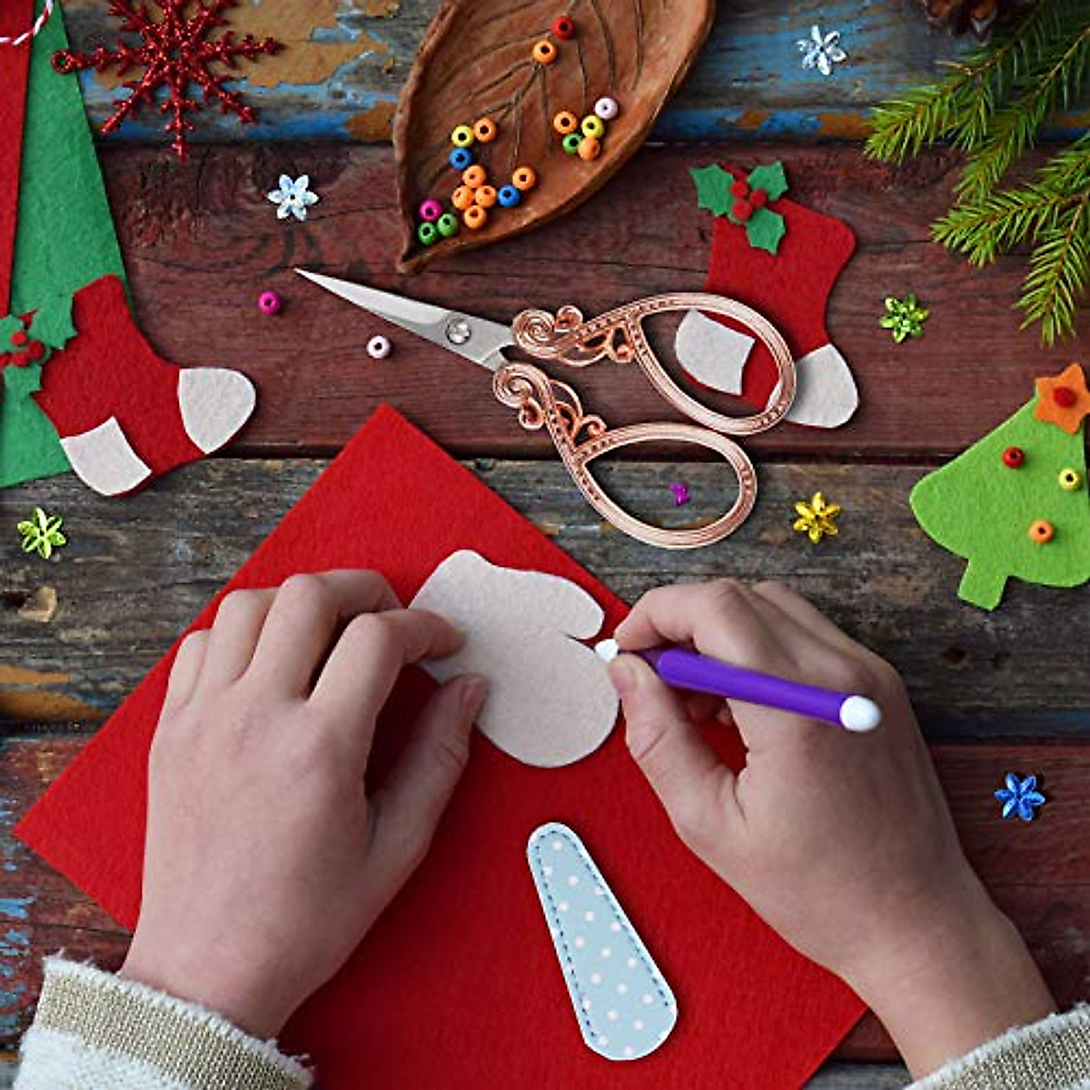 Hisuper 4.5 inch Sewing Craft Scissors Embroidery Scissors Crochet Cross Stitch Knitting Scissors with Leather Scissors Cover for Crafting Threading Art Work and Everyday Use