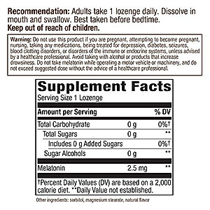 Nature's Way Melatonin Lozenge, 2.5 mg, 100-Count