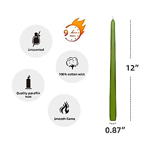 12 Inch Sage Green Taper Candles