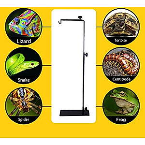 Hamiledyi Reptile Lamp Stand Landing Lamp Stand Bracket Adjustable Floor Light Holder Stand Metal Lamp Support for Reptile Glass Terrarium Heating Light
