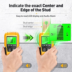 Stud Finder Sensor -Wall Stud Finder Detector with Audible Alarm LCD Display Detector Detect AC Line Wood Joist Metal Detect Edge Center