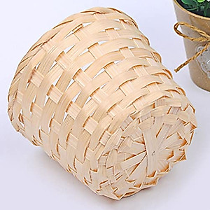 Kisangel 12Pcs Mini Woven Basket Miniature Flower Basket Dollhouse Picnic Basket Tiny Party Favor Container Farmhouse Decor for Fairy Garden Accessory