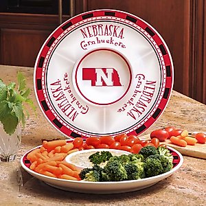 Nebraska Ceramic Chip and Dip Plate
