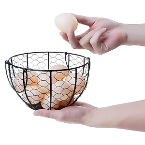 Kitchen Storage Metal Wire Egg Basket Farm Chicken Cover Egg Holder/Organizer Case/Container