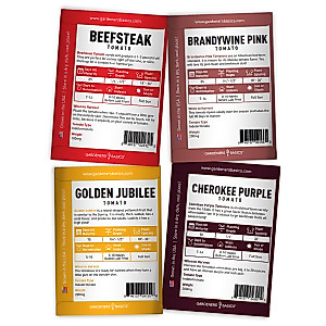 Gardeners Basics, Tomato Seeds for Planting 16 Variety Pack Heirloom Tomato Seeds, Tiny Tim, Cherry Tomato Seeds, Beefsteak Seeds, Roma Tomato Seeds, Determinate and Indeterminate and More, Non GMO