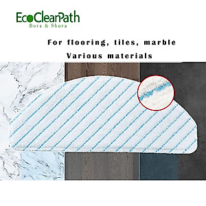 ecocleanpath 12pcs Disposable Mopping Pads for Compatible with T8/T8+/T8 AIVI, N8/N8 Pro/N8 Pro+, T9/T9+, Oscillating Mop, Microfiber, Washable, Blue Stripes