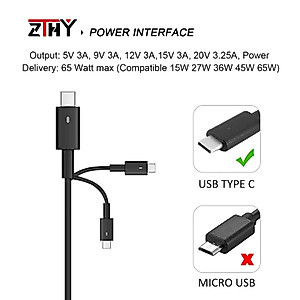 New 65W USB-C Type C AC Adapter Laptop Charger Replacement for Dell Latitude 5290 7200 7210 7400 7389 7390 2-in-1 7300 7320 7310 5320 7275 7370 XPS 13 9300 9310 9360 9365 9370 9380 LA65NM170
