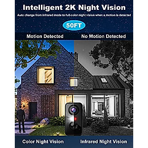 Wireless Cameras for Home Security Outdoor, 2K Color Night Vision Battery Powered WiFi Security Camera Spotlight/Siren Motion Detection 2-Way Talk Waterproof Cloud Storage Outdoor Camera Wireless 2PCS