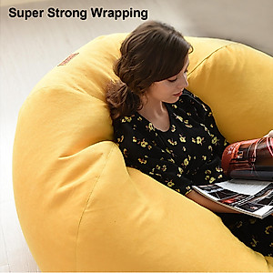 PRELGOSP Bean Bag Chair Cover Without Filling, Soft Lazy Sofa Beanbag Toy Storage Stuffed Animal Seat for Adults, Kids, Teens,Grey,XXL