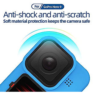 Taisioner Silicon Protective Housing Case for GoPro Hero 11 Hero 10 Hero 9 Black Sleeve Housing Frame with Lanyard and Lens Cover Accessories