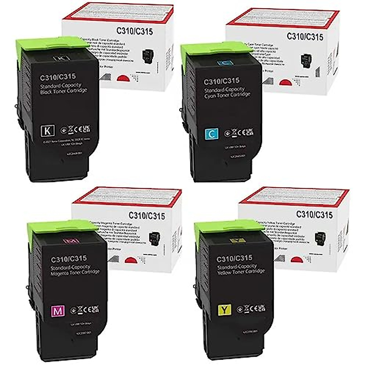 C310 Toner Cartridge Remanufactured High Capacity 4-Color Xerox C310 C315 Toner Cartridge 006R04356 006R04357 006R04358 006R04359 Replacement for Xerox C310 C315 Printer.