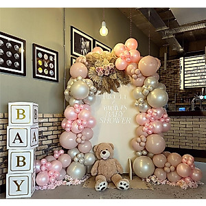 JZCZOEB Pearl White Double Stuffed Balloons Different Size 115Pcs 5/10/12/18" White Pearl Ivory Balloons Garland kit for Wedding Birde to be Engagement Bridal Shower Birthday Baby Shower Party