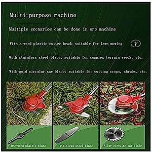 Weed Wacker,24V 2Ah Battery Powered Weed Eater with 2 Batteries and 3 Types Blades,Weed eaterLightweight and Powerful String Trimmer for Yard and Garden(RED)